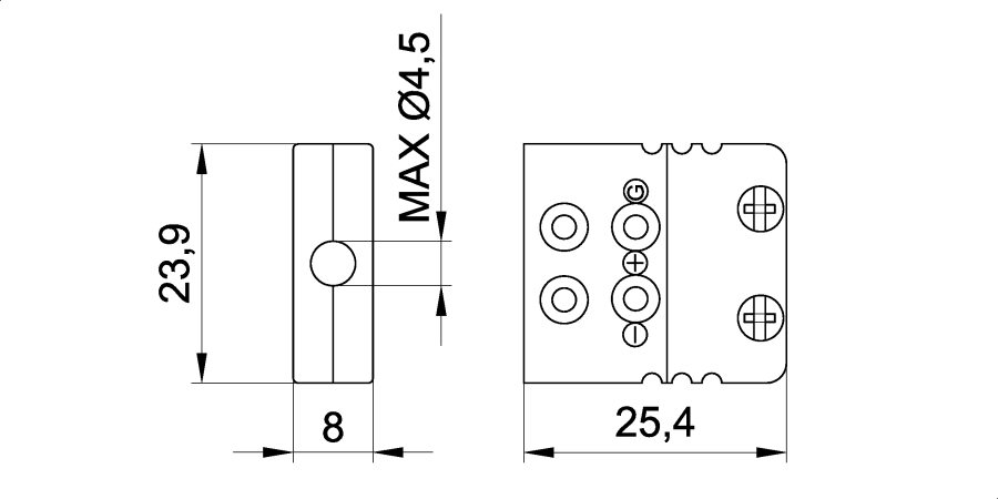 MINIATURE THREADED ASSEMBLED SOCKET 3 PINS